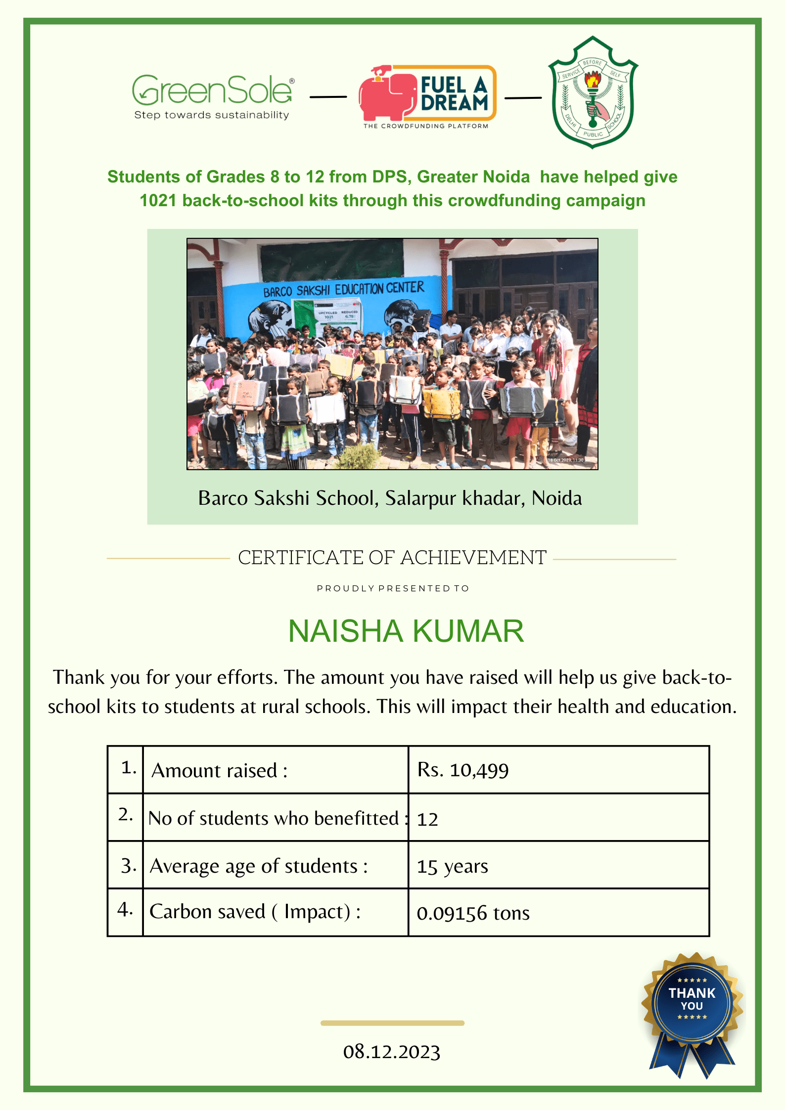 NAISHA KUMAR'S CAMPAIGN TO PROVIDE BACK-TO-SCHOOL KITS TO CHILDREN IN ...